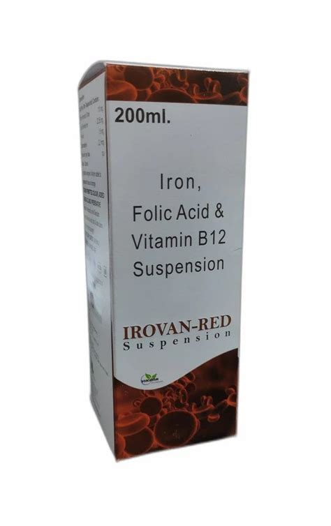 Iron Folic Acid And Vitamin B12 Syrup Irovan Red Syrup Vanshyam