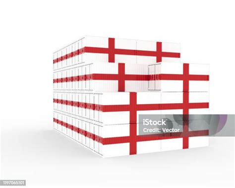 흰색 배경에 영국 국기와화물 컨테이너의 집합입니다 3d 그림 경제에 대한 스톡 사진 및 기타 이미지 경제 금속 기