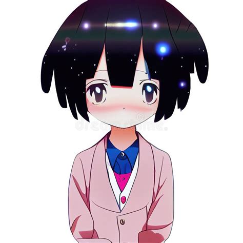 And Shy Anime Manga Girl Dressed In A Nun Outfit Generative Ai Stock