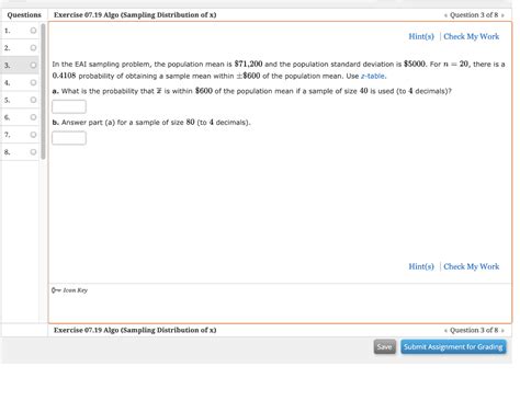 solved questions exercise 07 19 algo sampling distribution