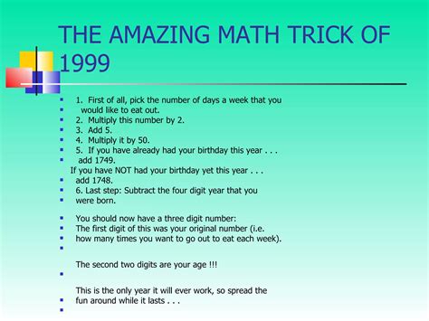 Amazing Math Tricks Ppt