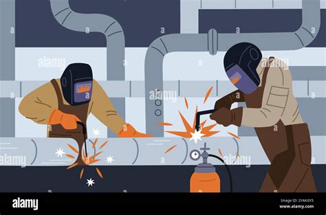 Welder Working In Manufacturing Stock Vector Images Alamy