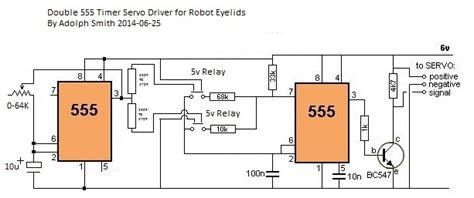 Circuit For Driving Eyelid Servo Just For Blinking Once A While And