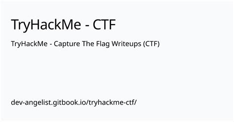 Tryhackme Capture The Flag Writeups Ctf Tryhackme Thm Ctf