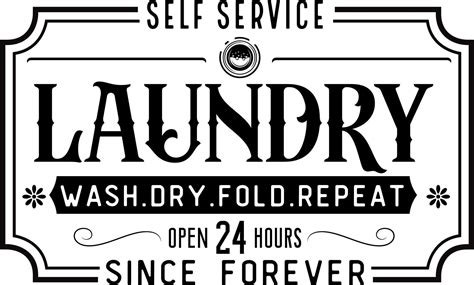 Vintage Laundry Sign Symbols Vector Illustration Isolated Laundry