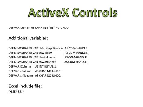 Ppt Activex Controls Powerpoint Presentation Free Download Id1346258