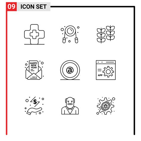 Moderno Conjunto Do 9 Esboços E Símbolos Tal Como O Email Festa Leafe