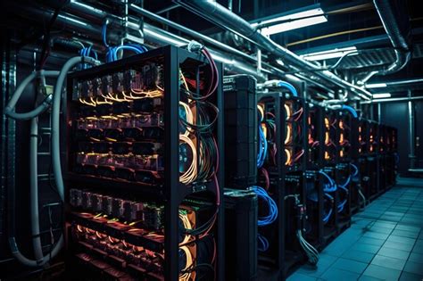 Premium AI Image Network Switches And Routers In Server Room