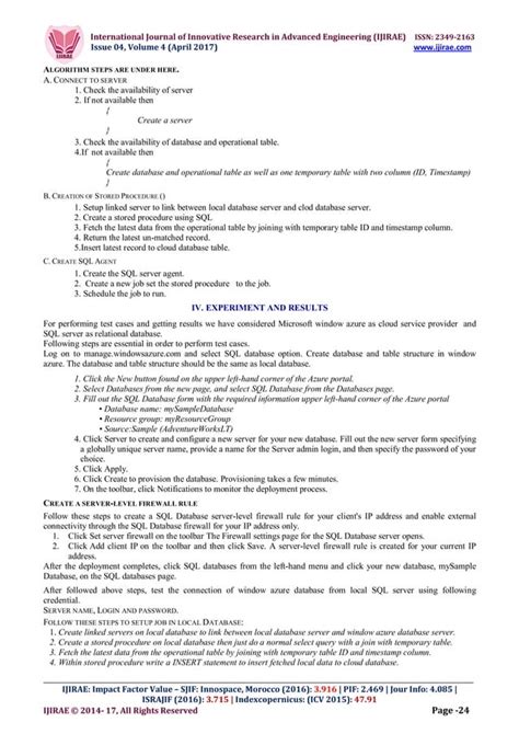 An Algorithm To Synchronize The Local Database With Cloud Database Pdf