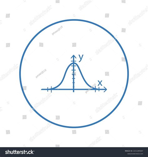 Distribution Graph Curve Chart Icon Circle Stock Vector Royalty Free