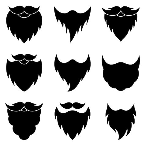 Premium Vector Set Of Beard In Flat Style Isolated