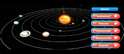 Interactive Media Menu Page Display Of Solar System Simple Fractions