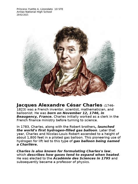 Jacques Charles Pioneer Of Ballooning Pdf