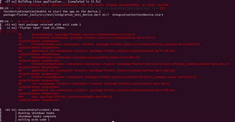flutter integration testing fail when moving between tests · issue
