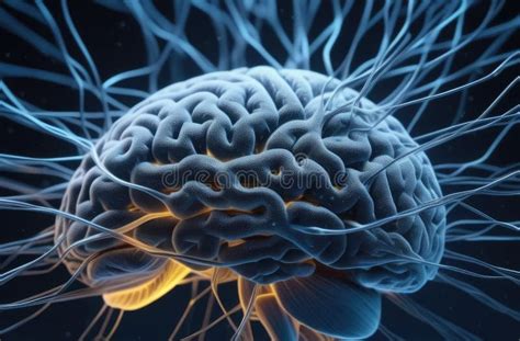 Visual Representation Of A Human Brain With Neural Connections Illustrating Complex Networks