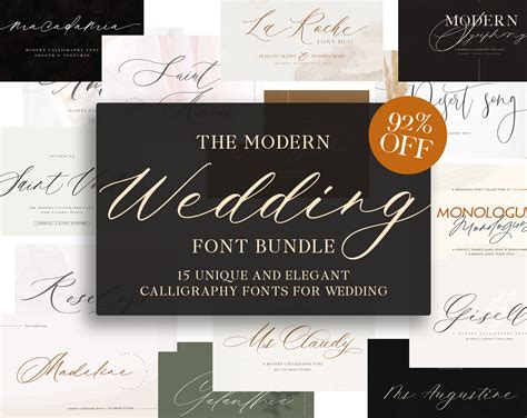 Wedding Calligraphy Font Bundle Handwritten Script Fonts Etsy