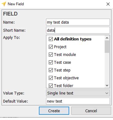 Creating A User Defined Field