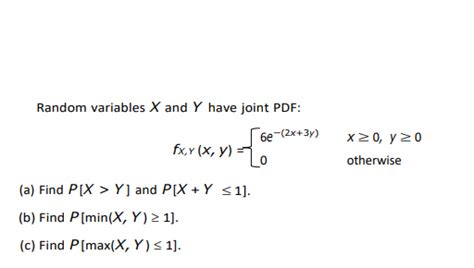 Solved Random Variables X And Y Have Joint Pdf