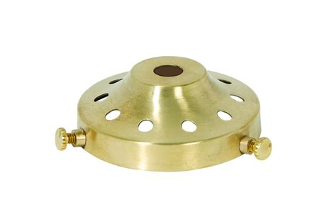 2 1 4 Inch Fitter Unfinished Spun Brass Lamp Shade Holder With Set Screws And Vent Holes 10729u
