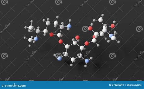 Gentamicin Molecule Molecular Structure Cidomycin Ball And Stick 3d Model Structural