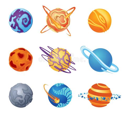 3d Render Solar System Planets Set Characters Realistic Vector Outer Space Gas Giants Jupiter