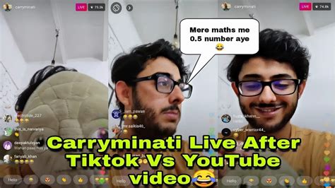 Carryminati Instagram Live Youtube Vs Tiktok Tbt Youtube