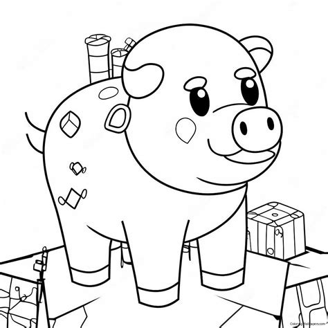 Minecraft Pig Coloring Page 24822 19619