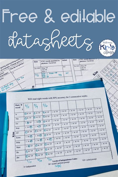 Free Editable Data Sheets For Iep Goals Special Education Data