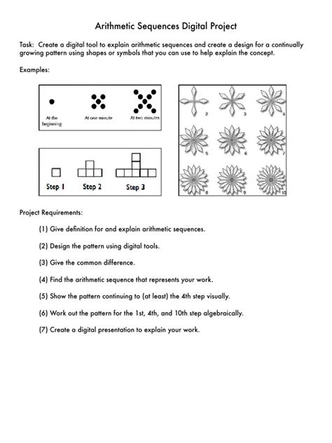 Arithmetic Sequences Digital Project Pdf