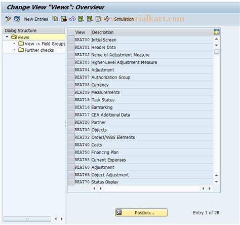 REAT0003 SAP Tcode AM Views Transaction Code