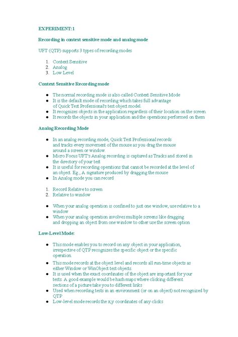 STM LAB Docx Google Docs EXPERIMENT Recording In Context Sensitive Mode And Analog Mode UFT
