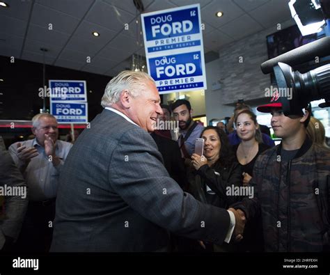 Ontario Pc Leader Doug Ford Makes A Campaign Stop In Oakville Ont On