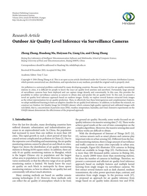 PDF Outdoor Air Quality Level Inference Via Surveillance Cameras