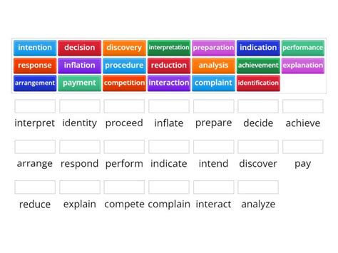 Nominalization Practice Eap Match Up