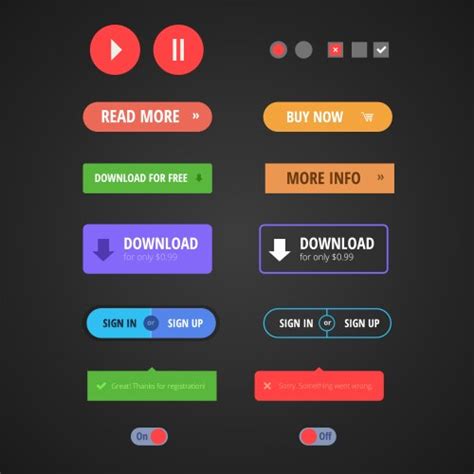 Dark Web Ui Elements Royalty Free Vector Image