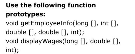 Solved Payroll Write A Program That Uses The Following