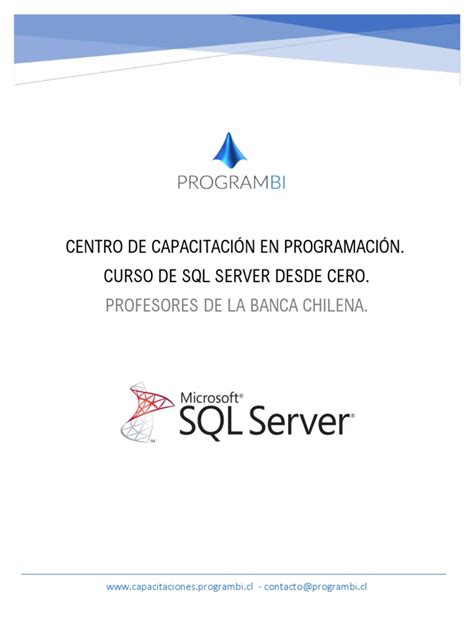 Curso Sql Server 20 Horas Pdf Servidor Sql De Microsoft Sql
