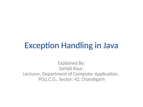 Exception Handling Ppt Slide Presentation Ppt