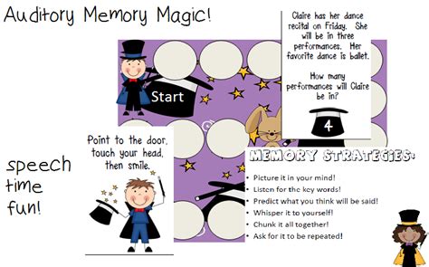 Auditory Memory Magic Speech Time Fun Speech And Language Activities