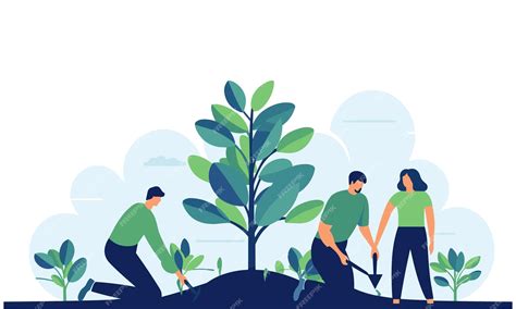 Premium Vector Tree Planting