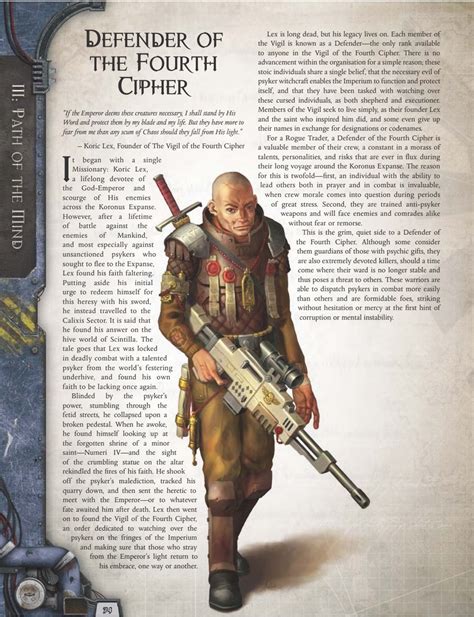 Defender Of The Fourth Cipher Warhammer 40k The Navis Primer