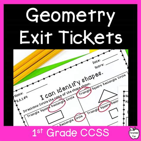 2d And 3d Shapes Assessment Partition Shapes Into Equal Parts Exit Slips 1st