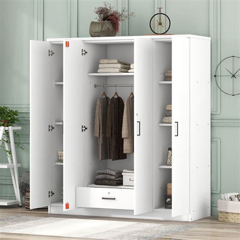 Closet Storage Cabinet Haq Furniture 2 Doors Wardrobe Armorie Modern