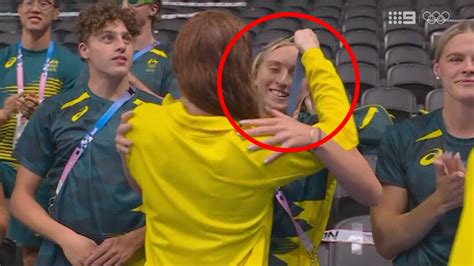 Olympic Games Paris 2024 Mollie Ocallaghan Ts Gold Medal To Jamie Perkins Heat Swimmer