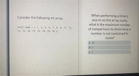 Solved Consider The Following Int Array Int Nums 1 3