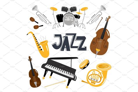 Jazz Musical Instruments Vector Masterbundles
