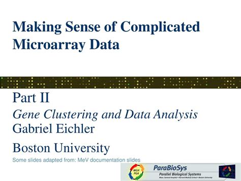 Ppt Making Sense Of Complicated Microarray Data Part Ii Gene