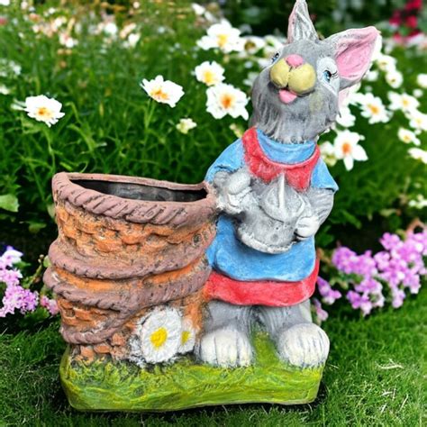 заек за градина фигури за градината бяла керамика бяла керамика за градина градински фигури