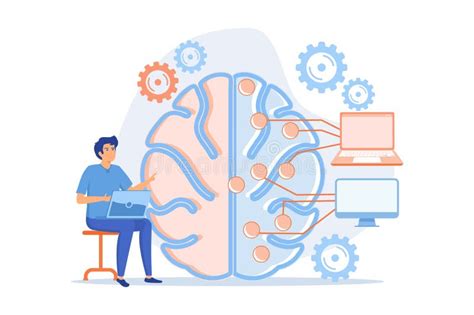 Brain With Digital Circuit And Programmer With Laptop Machine Learning