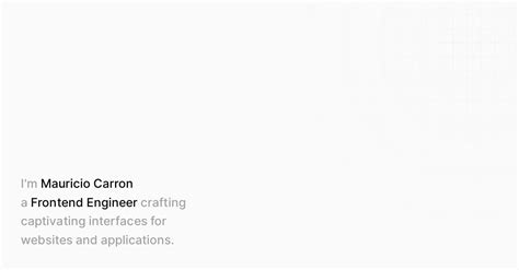 Mauricio Carron Frontend Engineer